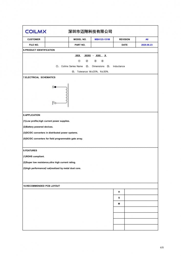 MBH125-151M specification page 4