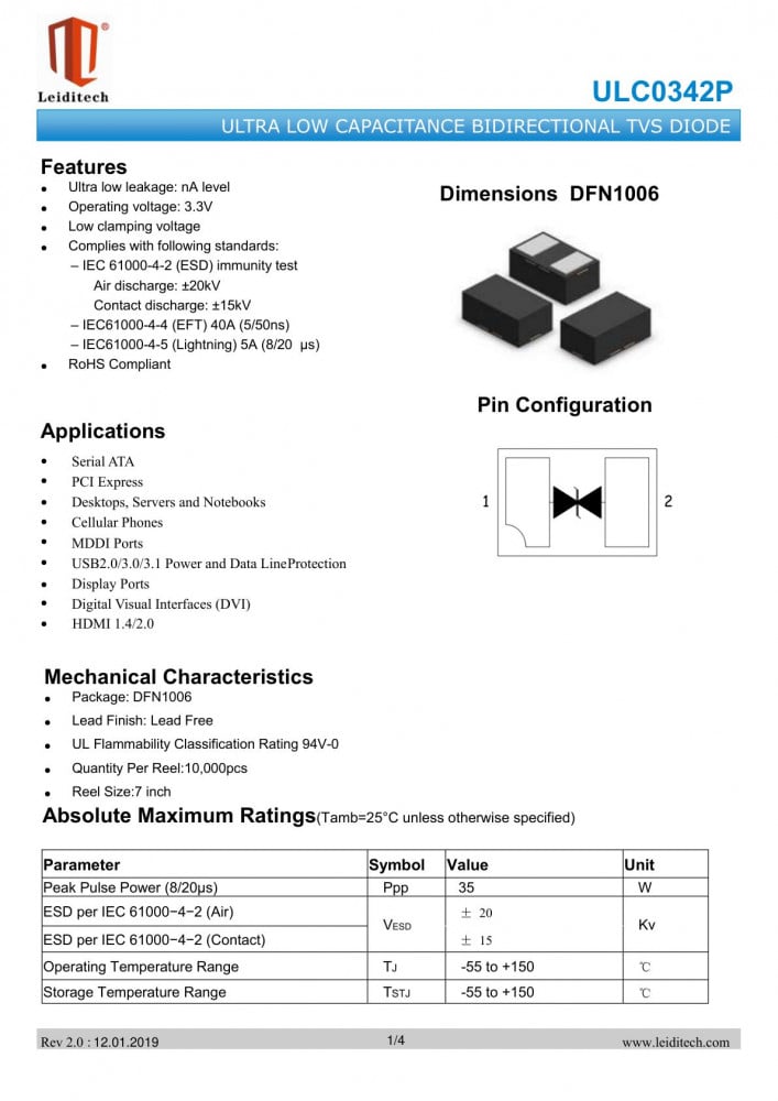 ULC0342P datasheet page 1