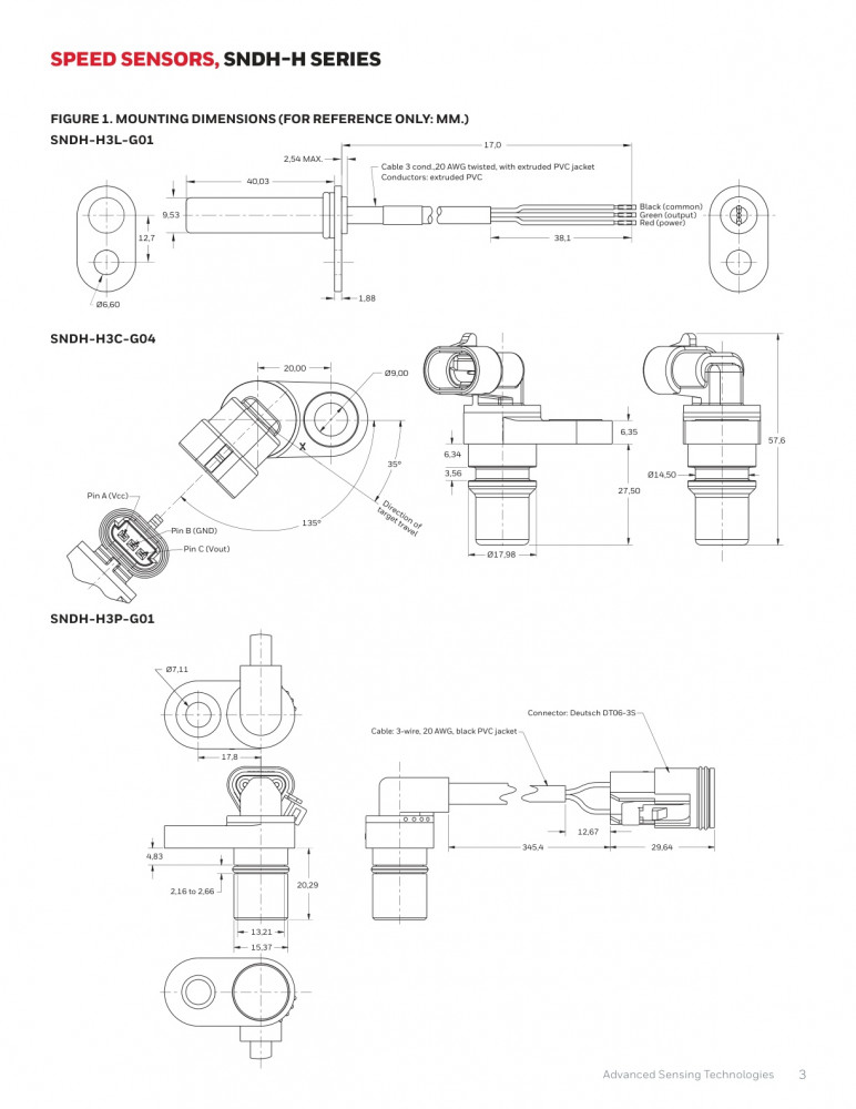 Honeywell SNDH-H series product document page 3