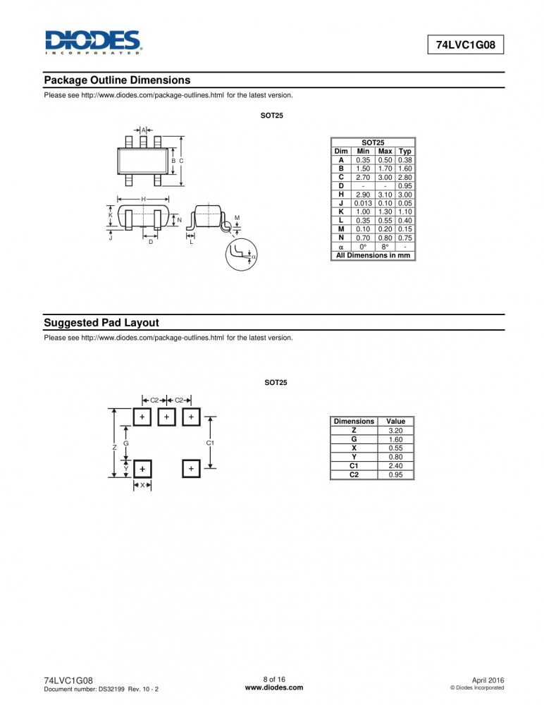74LVC1G08FX4-7 datasheet page 8