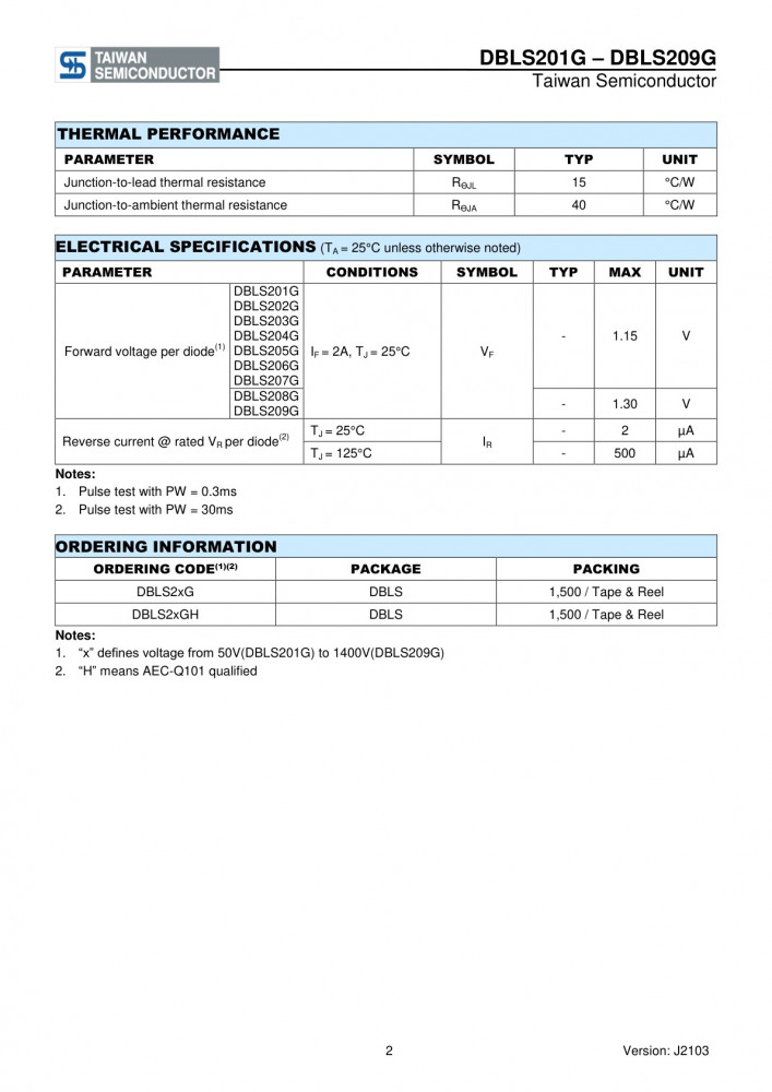 DBLS207G datasheet page 2