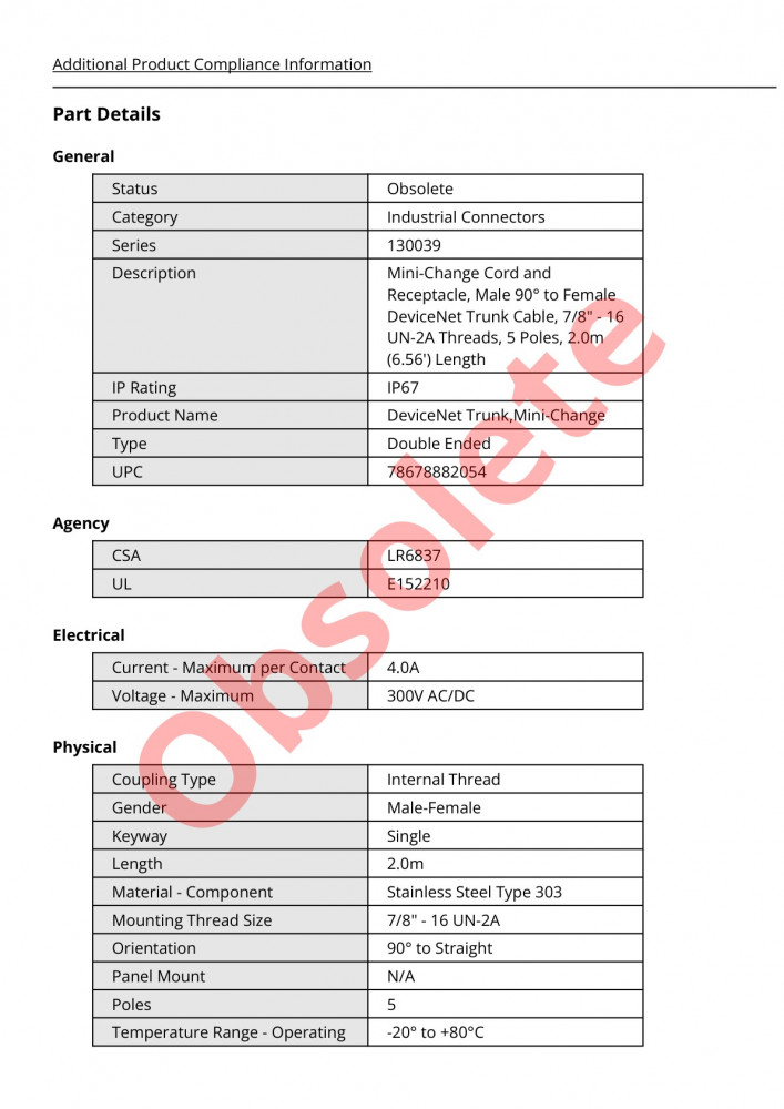 Molex 1300390099 technical drawing, page 2