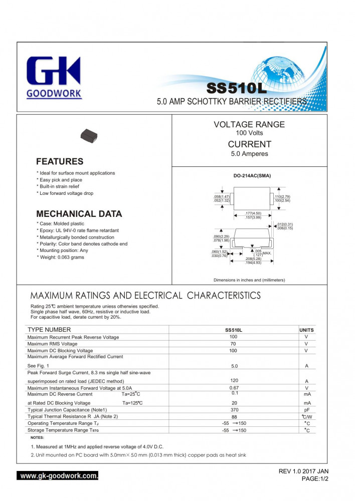GOODWORK SS510L datasheet page 1