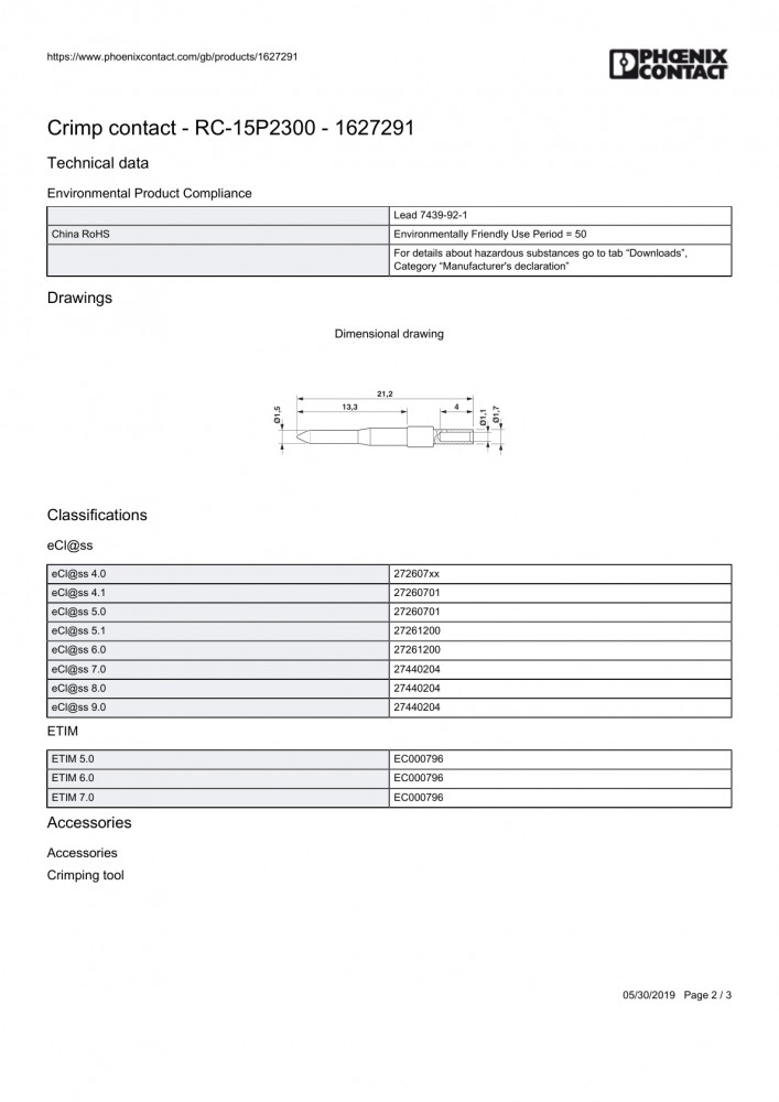 Phoenix Contact 1627291 product document page 2
