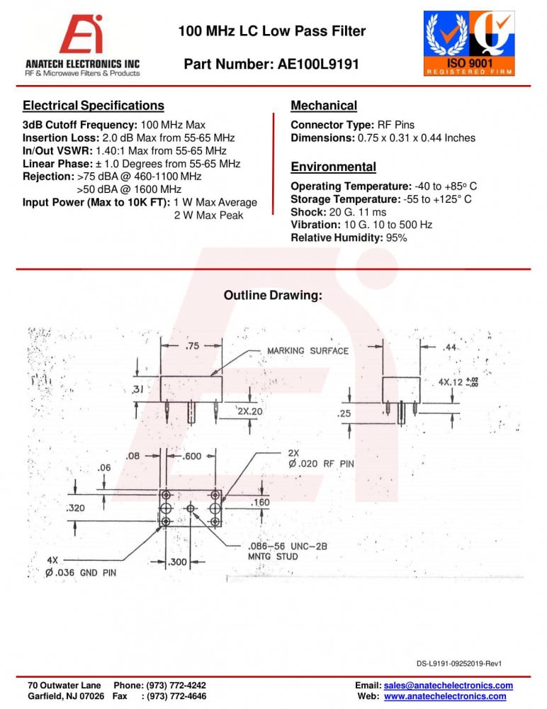 AE100L9191 outline drawing
