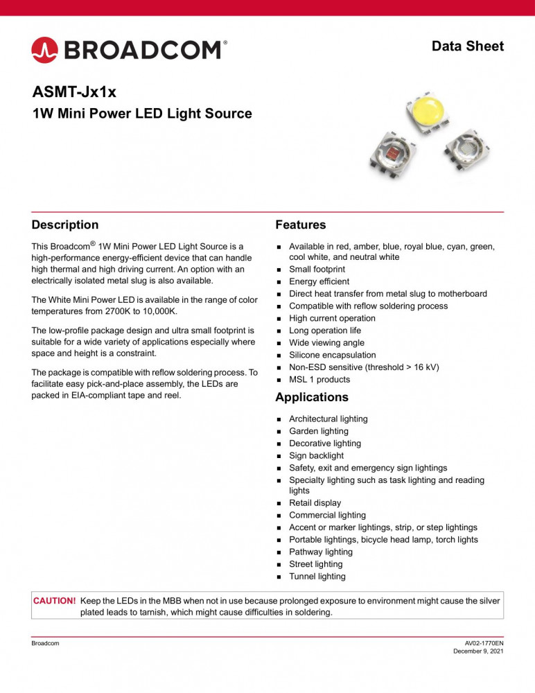 ASMT-Jx1x datasheet page 1