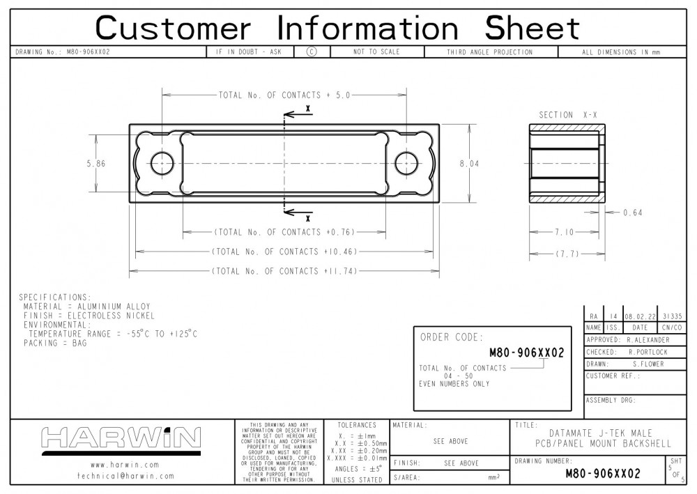 Harwin M80-9062002 technical document preview