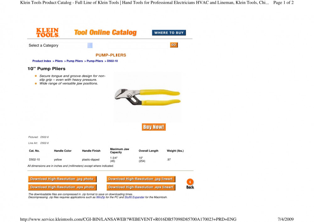 D502-10 product documentation, page 1