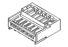 2.50mm Pitch Wire-to-Wire and Wire-to-Board Receptacle Housing, without Retainer, 6 Circuits