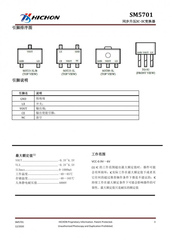 SM5701 datasheet page 2