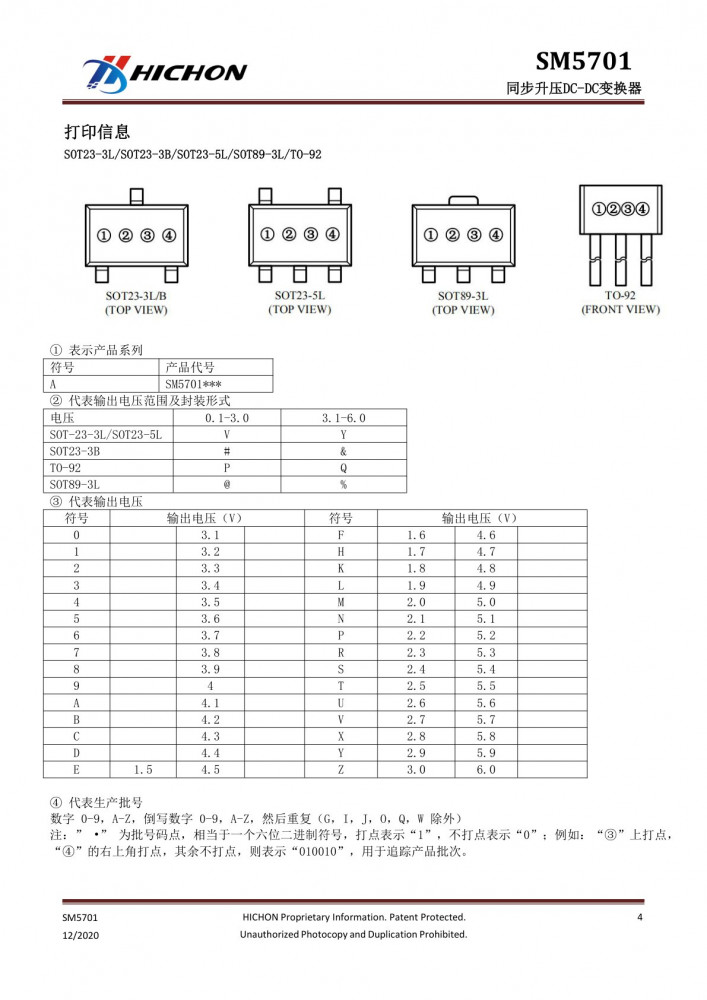 SM5701 datasheet page 3