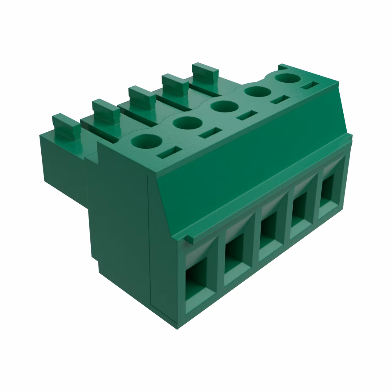 3.81mm Pitch Eurostyle Horizontal Plug, with Reverse Imprinting, Green Housing, Gold (Au) Plated, 5 Circuits for sale