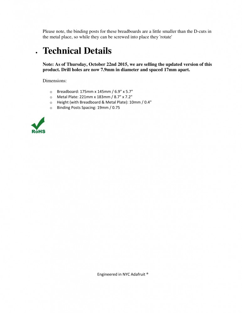 Product 443 technical document page 2