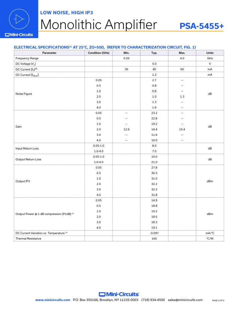 PSA-5455+ datasheet page 2
