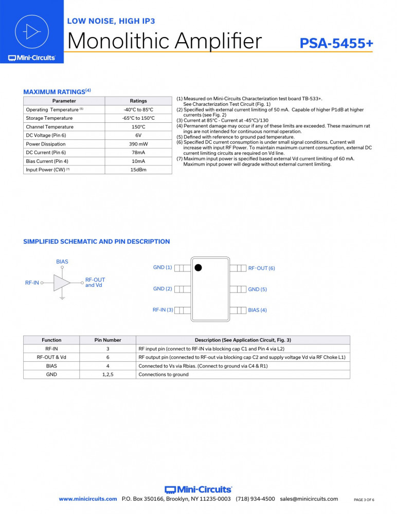 PSA-5455+ datasheet page 3