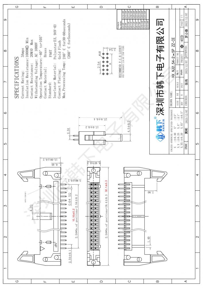 HX NJ2.54-2x5P ZZ-CE document page 1