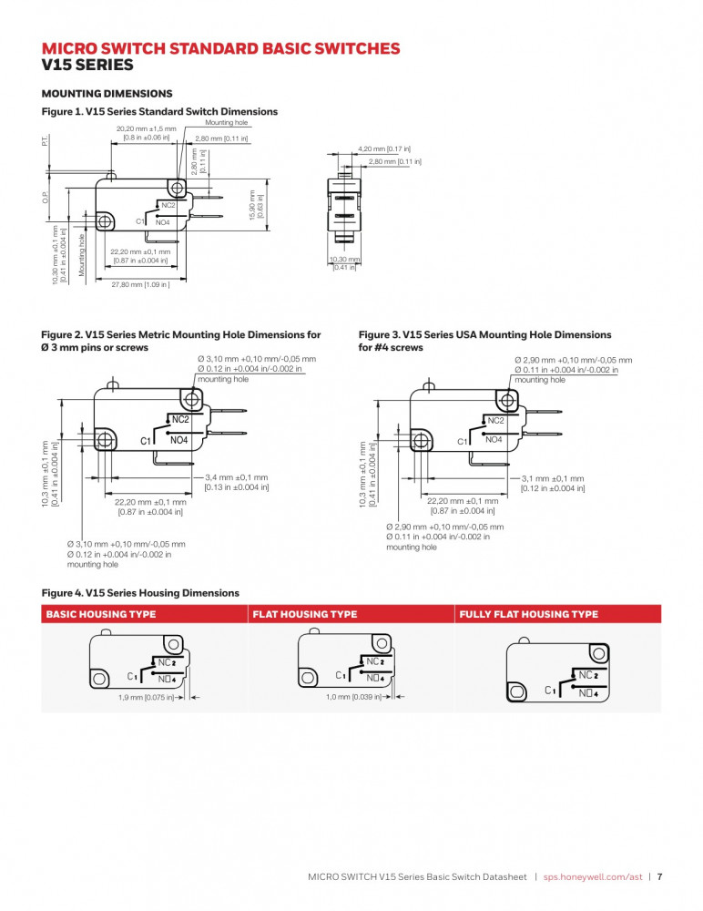 Honeywell V15 Series datasheet page 7