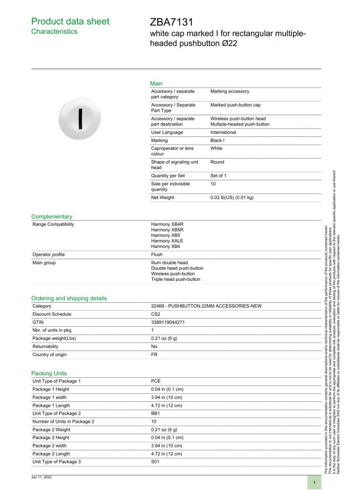 ZBA7131 technical document page 1