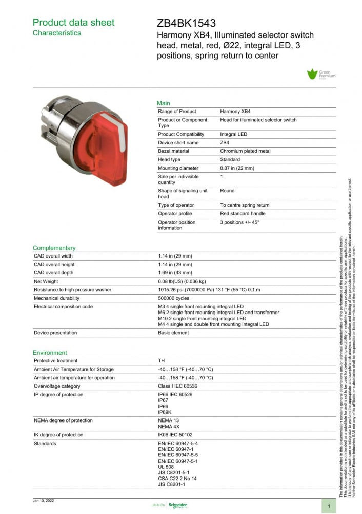 ZB4BK1543 technical document page 1