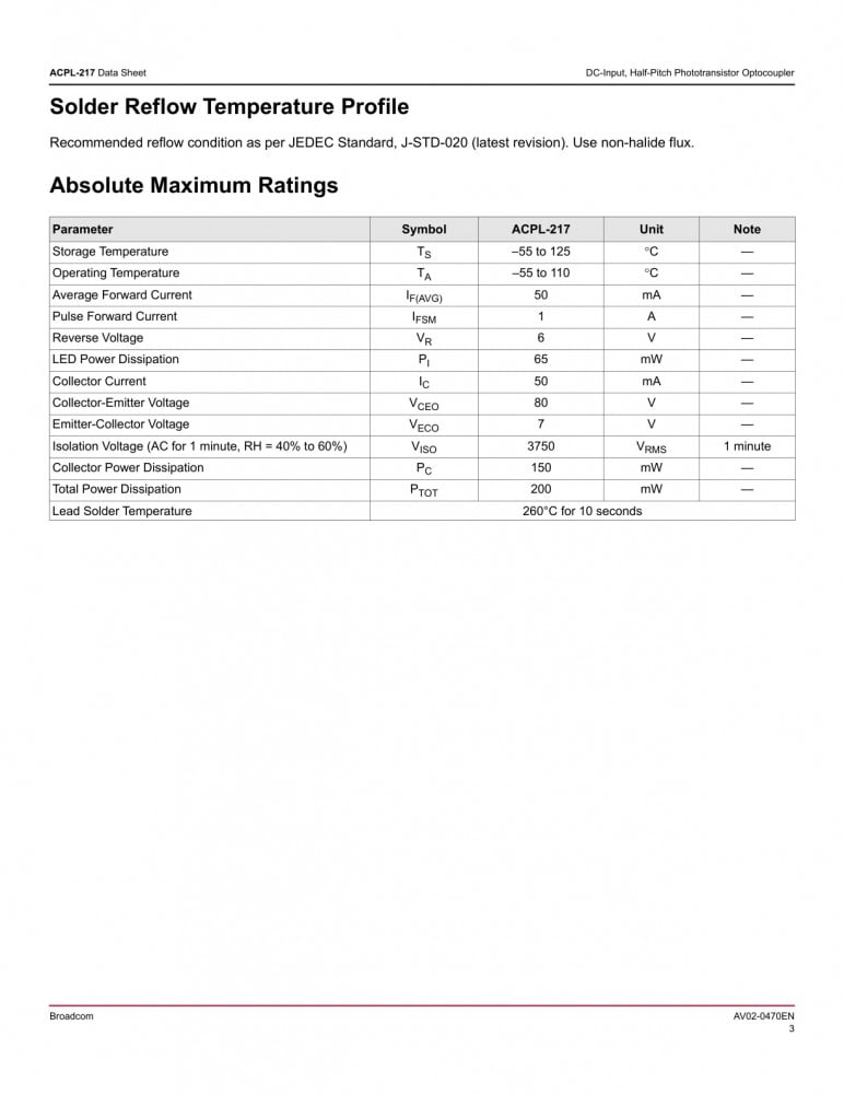 ACPL-217 datasheet page 3