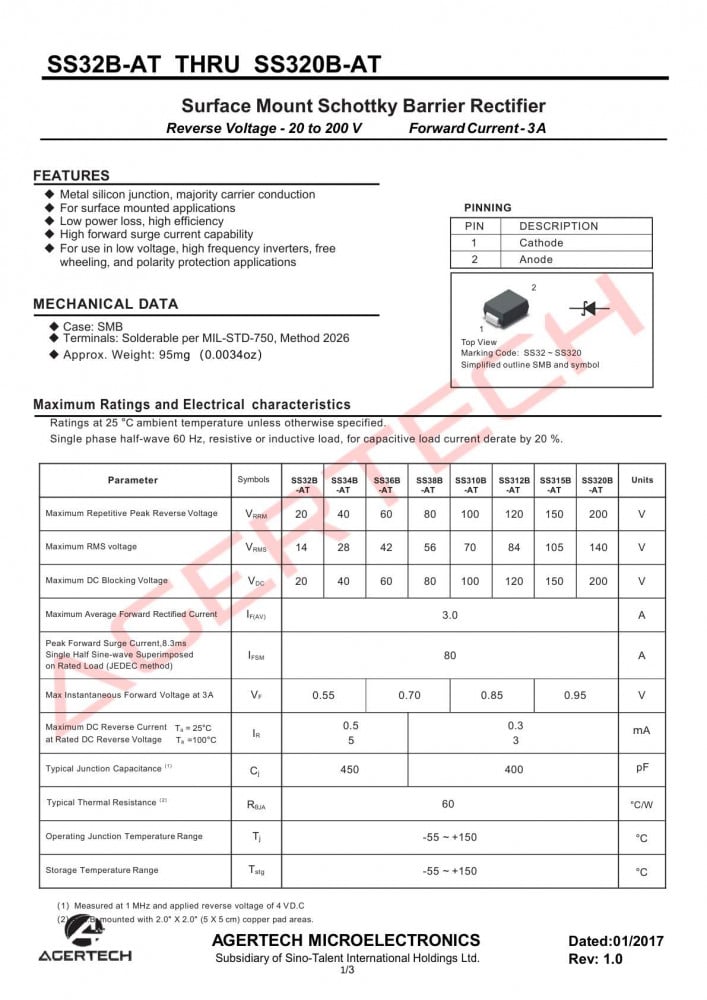 SS36B-AT datasheet page 1