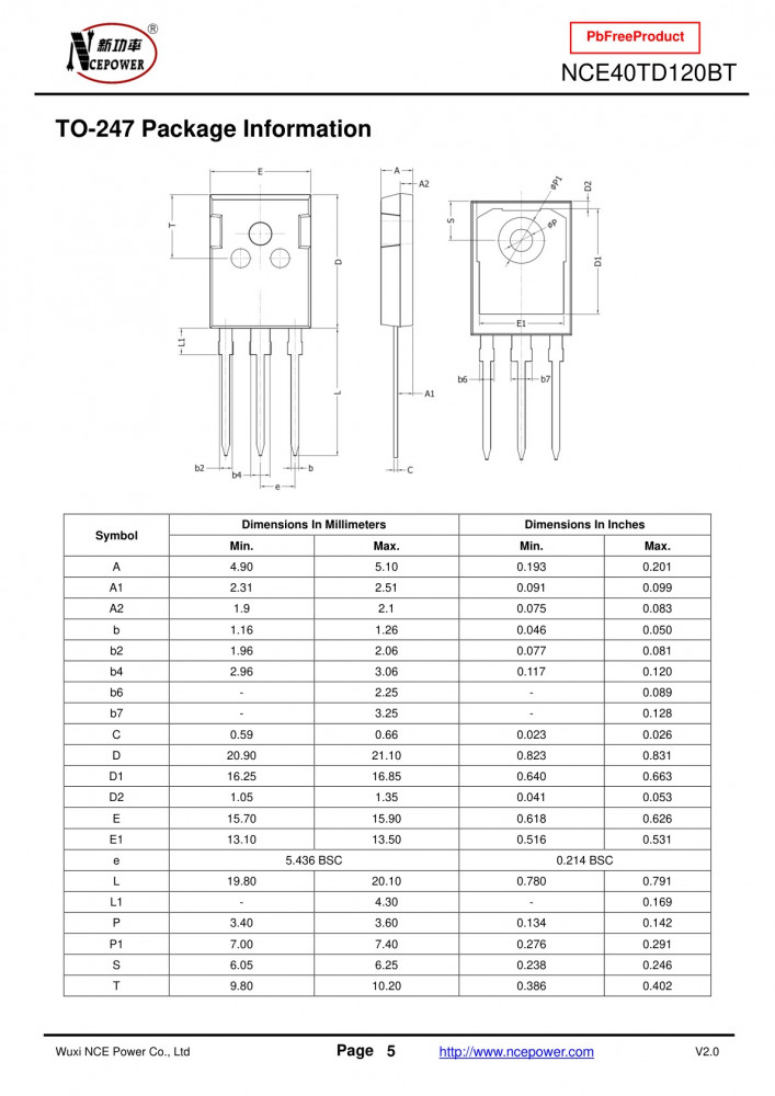 NCE40TD120BT datasheet page 5