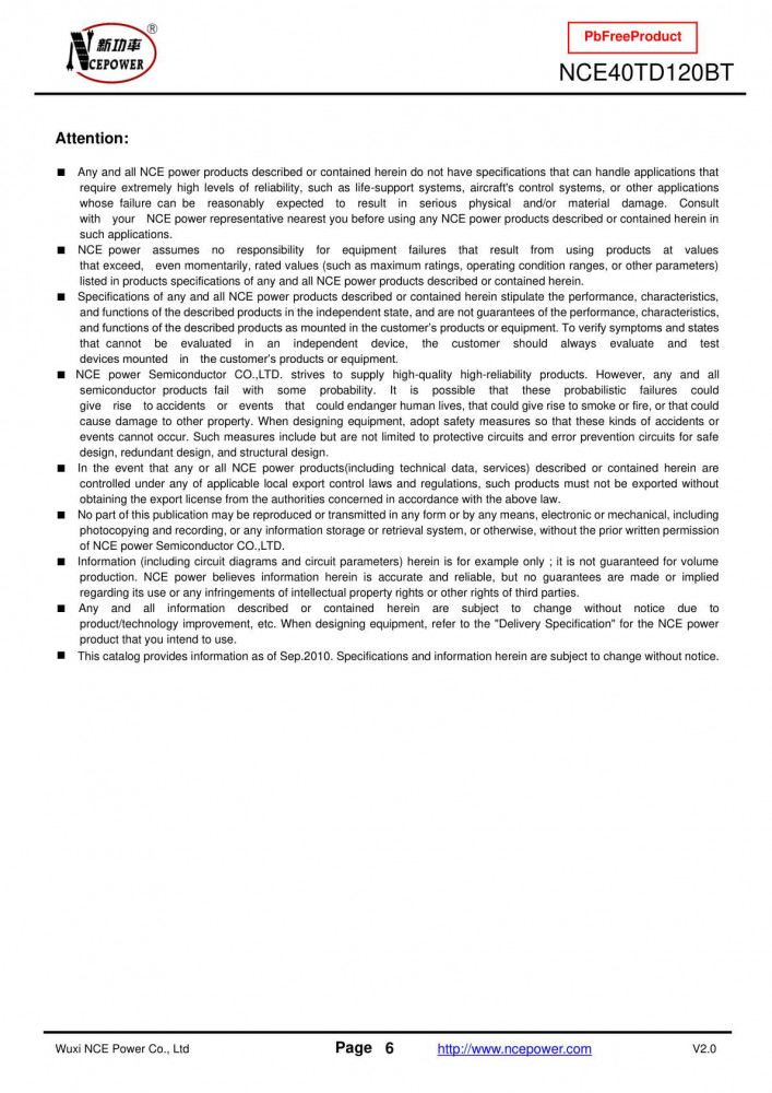 NCE40TD120BT datasheet page 6