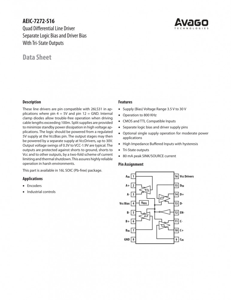 AEIC-7272-S16 datasheet page 1