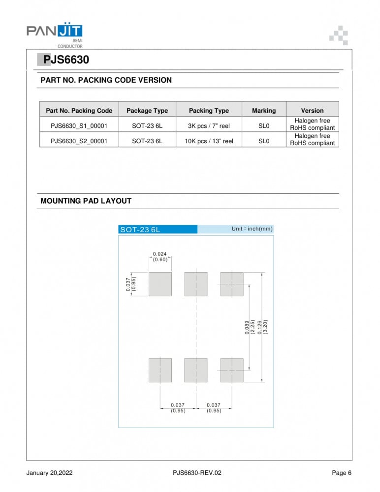 PJS6630 datasheet page 6