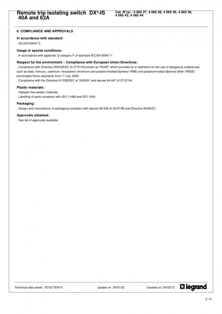 Legrand DX³-IS datasheet page 5