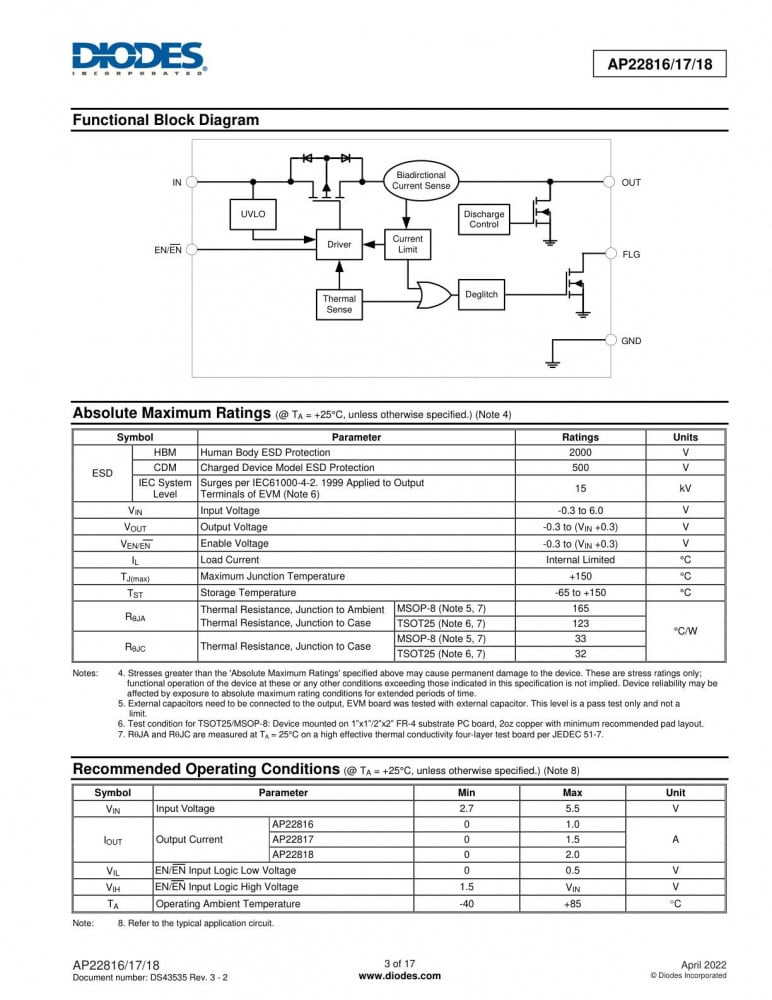 AP22818AKWT-7 datasheet page 3