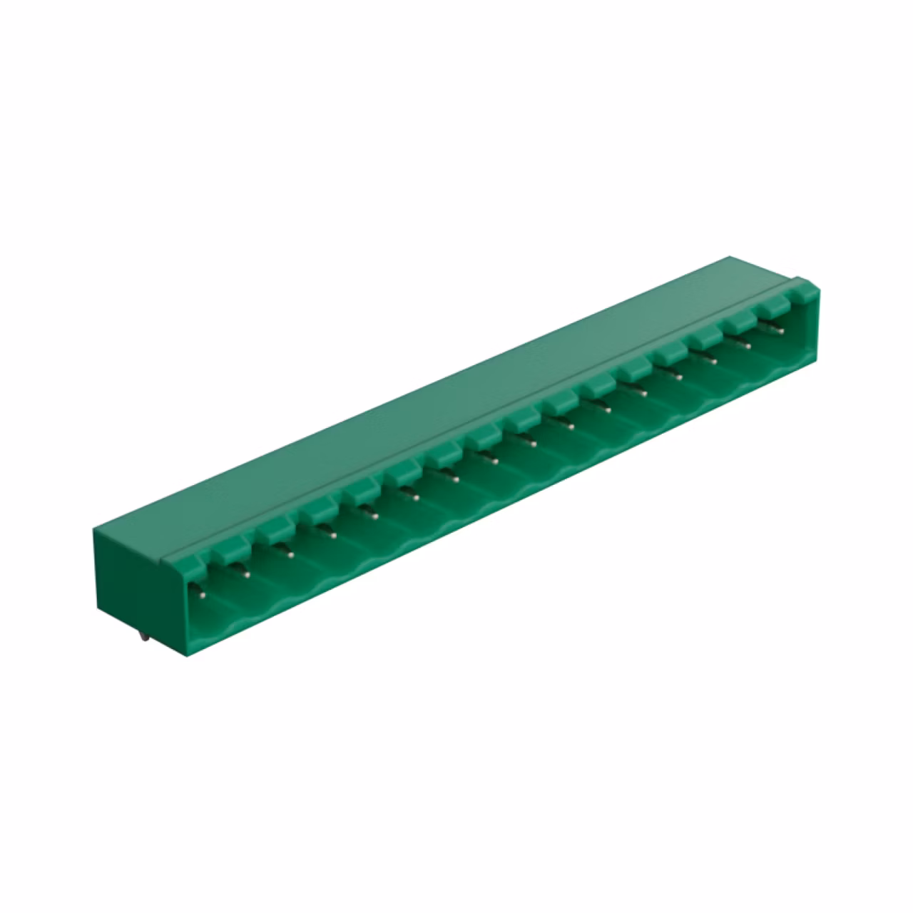 5.08mm Pitch Eurostyle Right-Angle PCB Header, Green Housing, 16 Circuits for sale