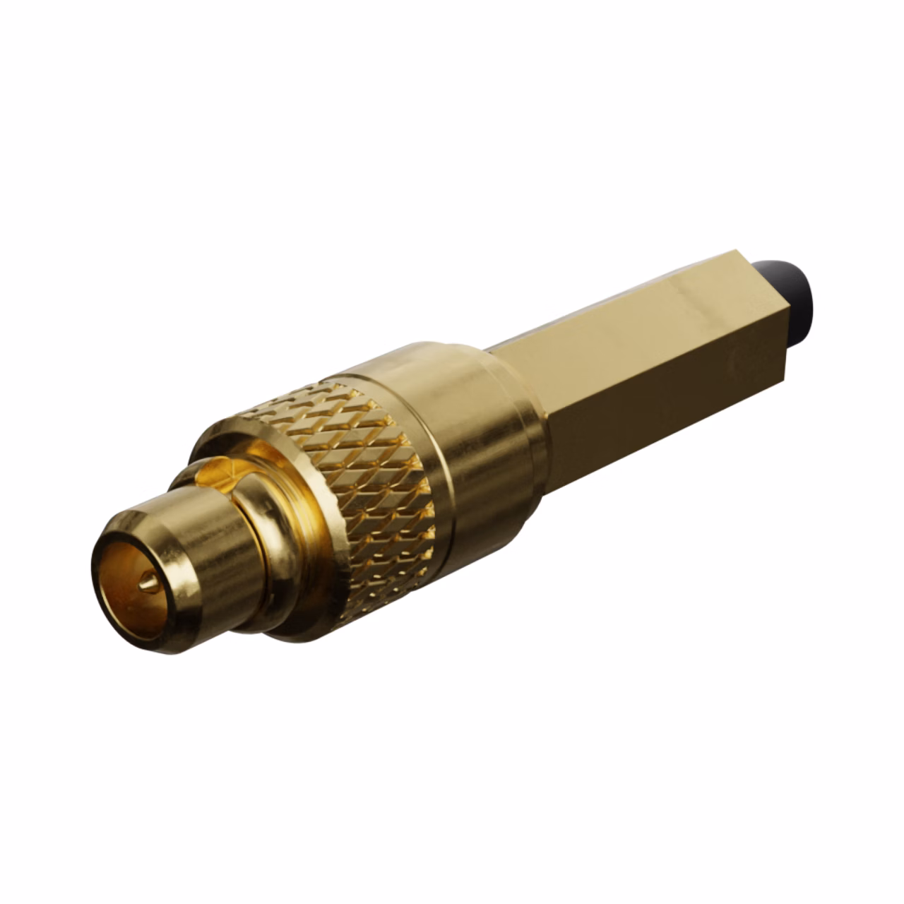 MMCX Plug, Straight, Crimp, RG-178/RG-196, Brass Body, Gold Flash (Au) Plating, 500 Pieces Per Bag, 50 Ohms for sale