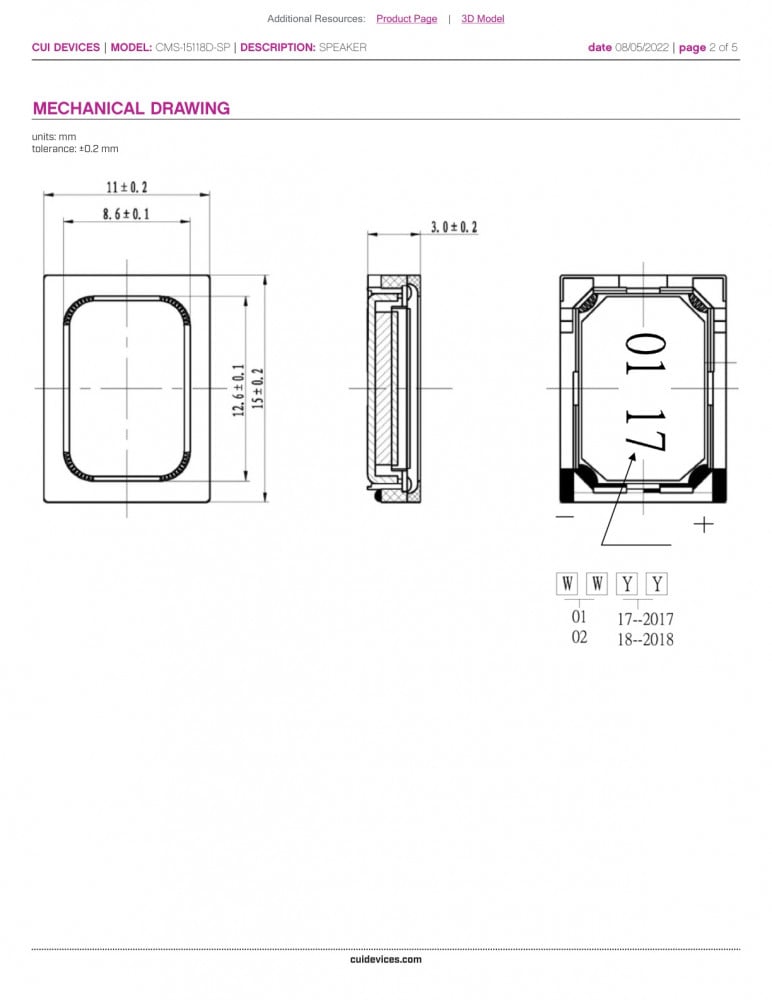 CMS-15118D-SP technical document page 2