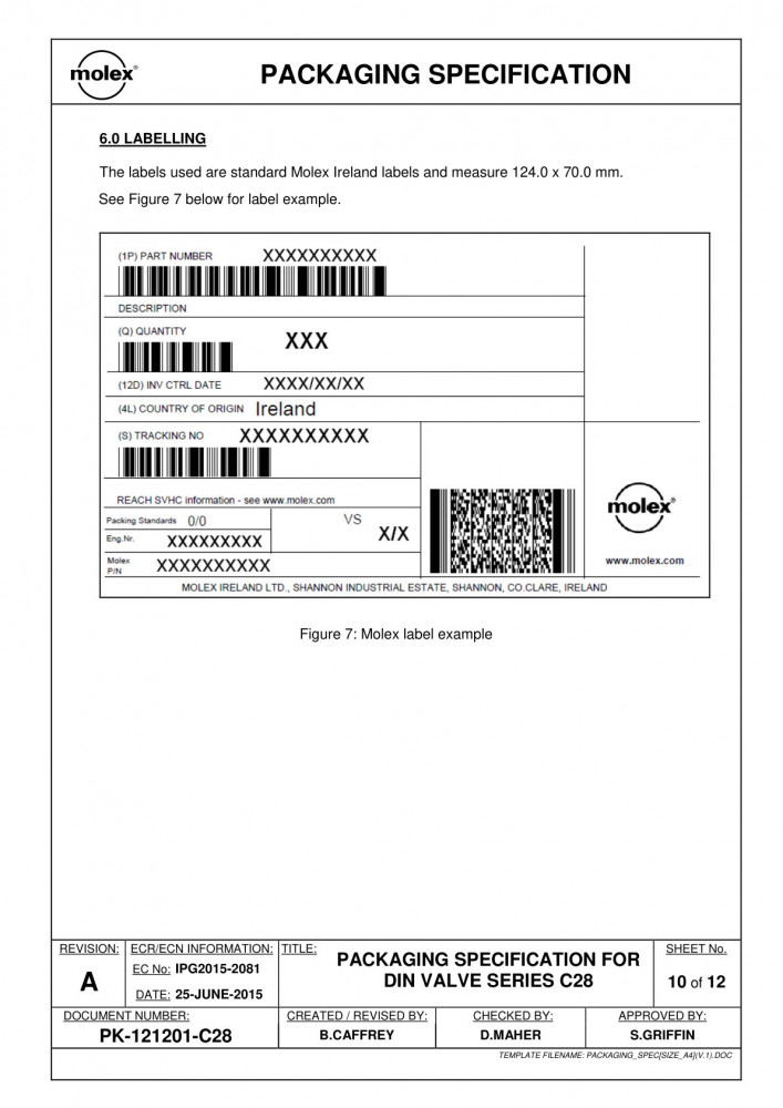 C28 packaging specification, page 10