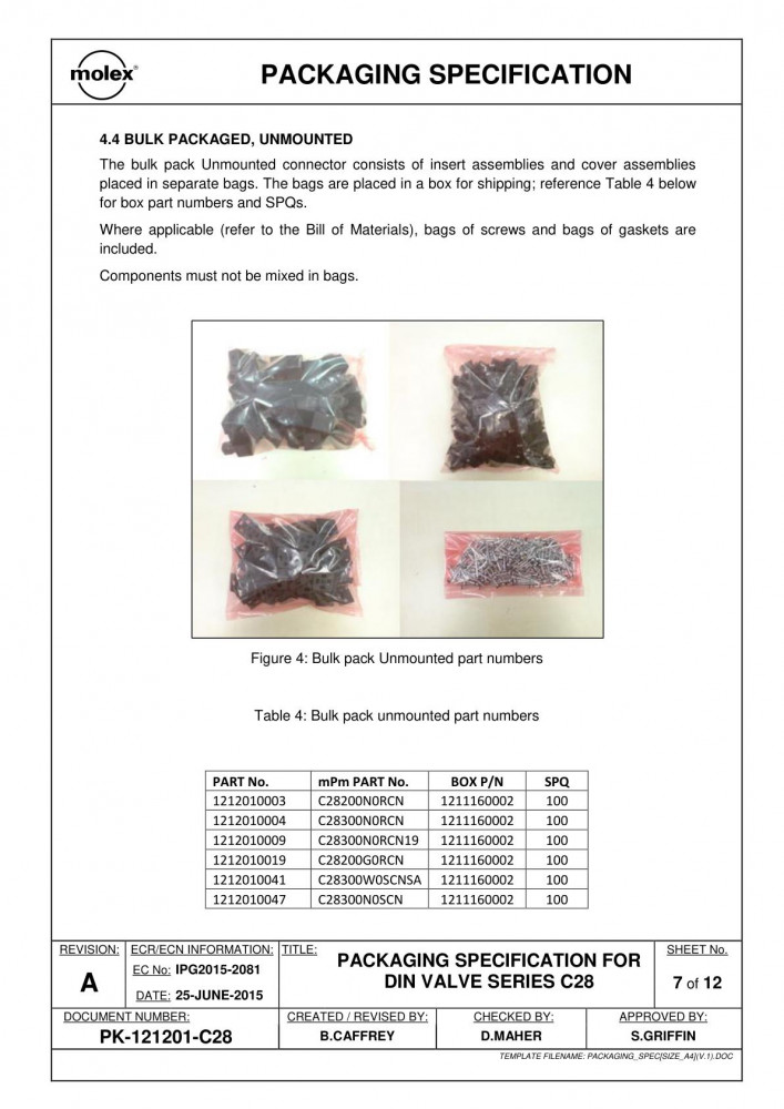 C28 packaging specification, page 7