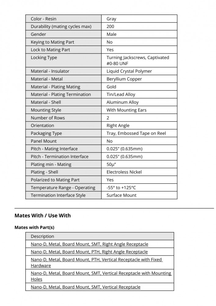 Technical document page 2 for NK-2C2-065-125-JC00