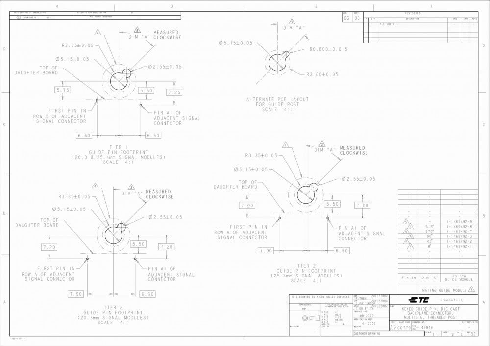 TE Connectivity 1-1469491-3 controlled drawing page 2