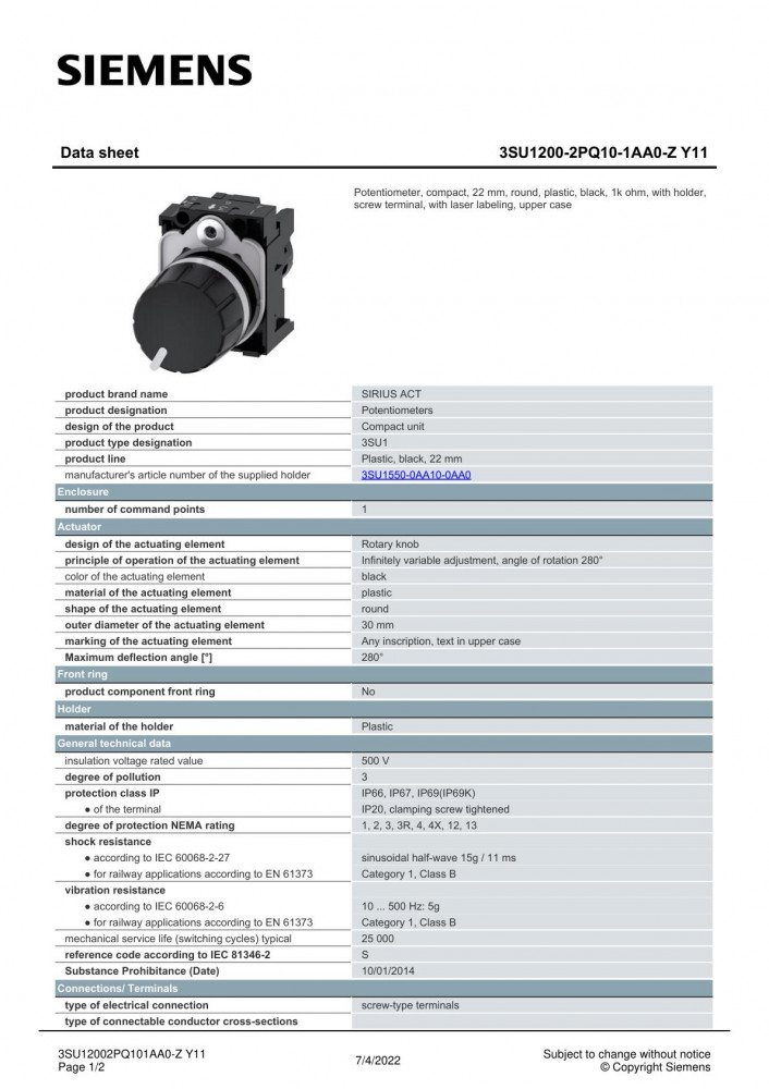 SIEMENS A6X30143842 datasheet page 1