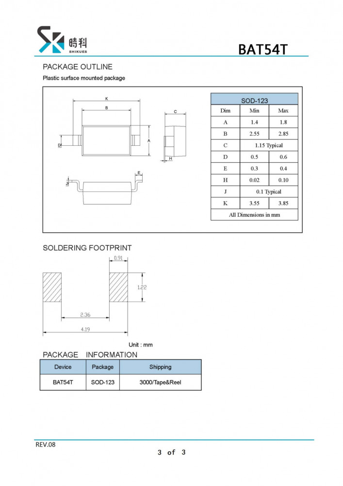 BAT54T datasheet page 3