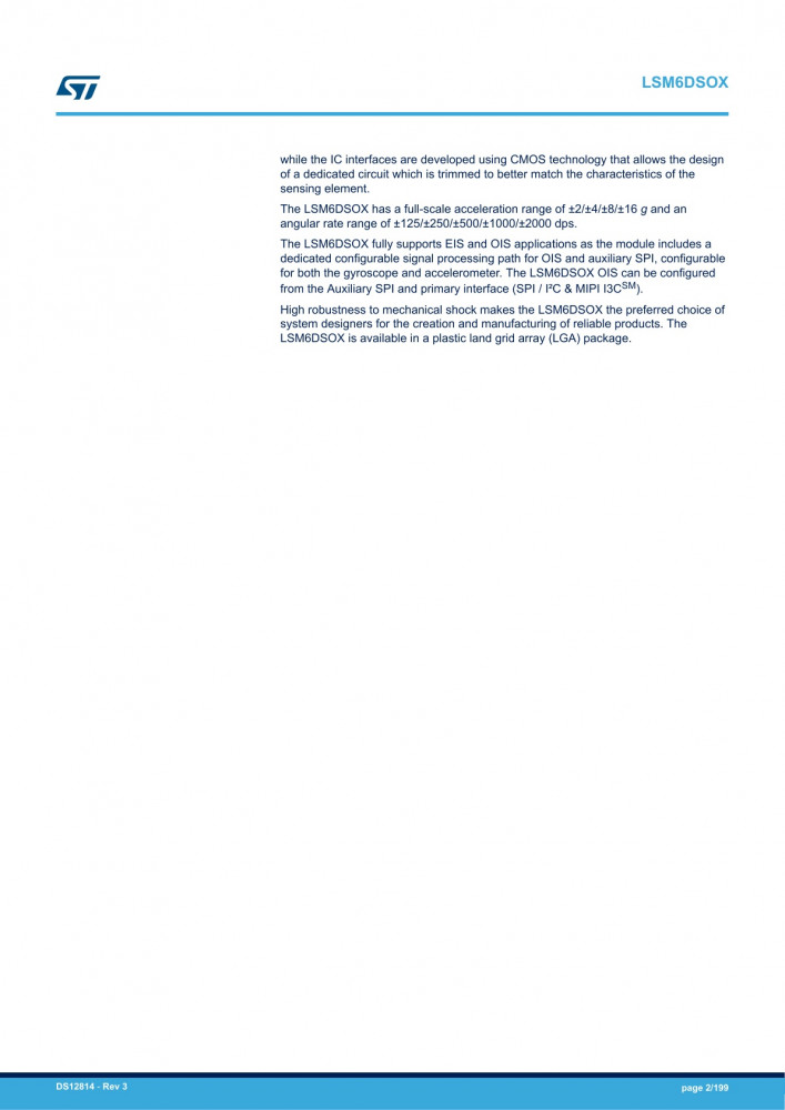 LSM6DSOXTR document page 2