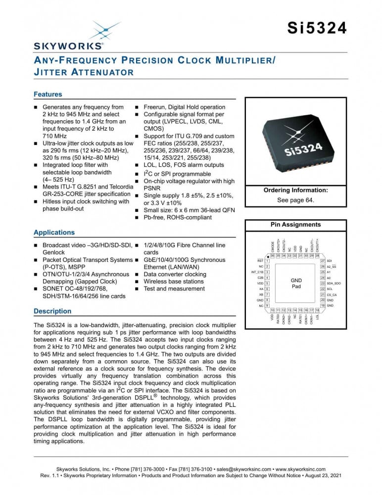 SI5324 document page 1