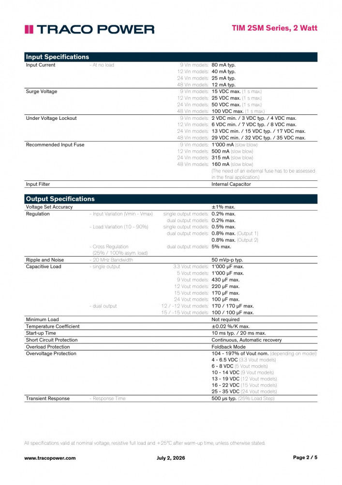 TIM 2SM datasheet page 2