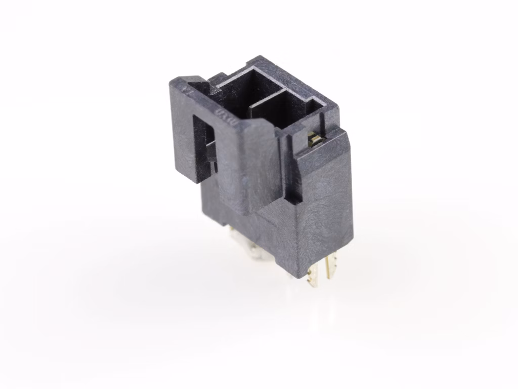 Ultra-Fit Vertical Header, 3.50mm Pitch, Single Row, 6 Circuits, with Solder Clips, 0.76µm Gold (Au) Plating, Glow-Wire Capable, Black