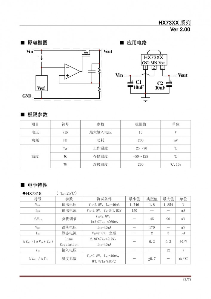HX7333 datasheet page 2
