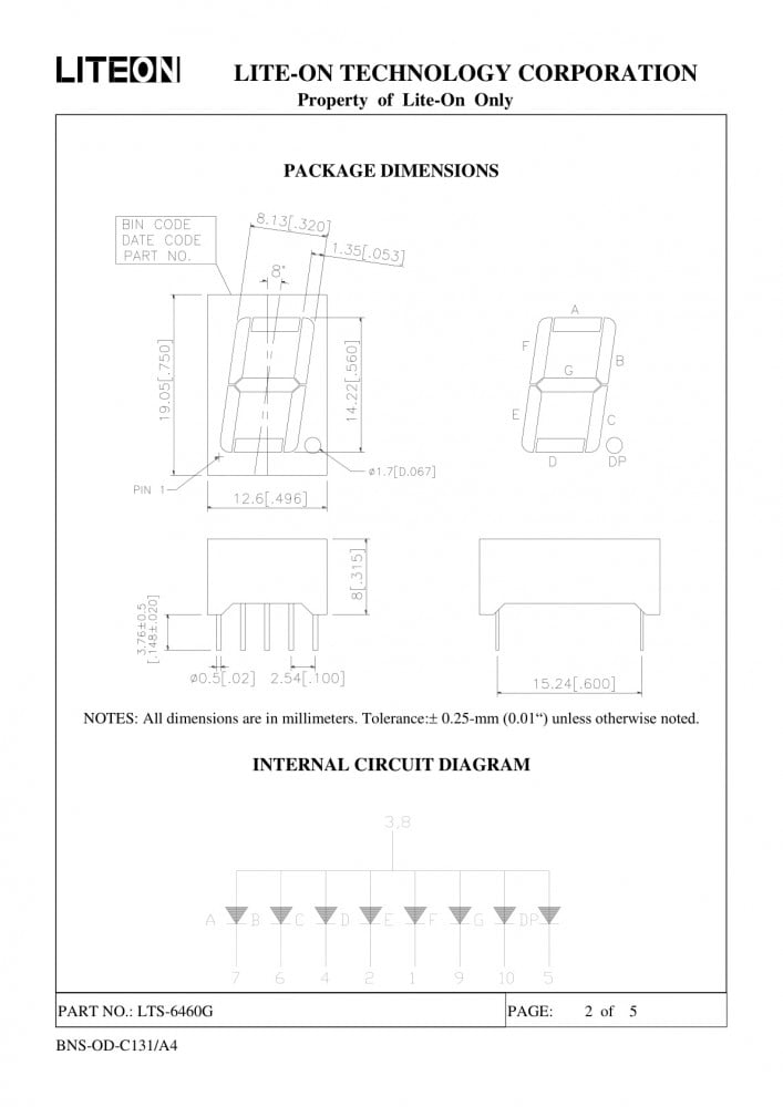LTS-6460G datasheet page 3