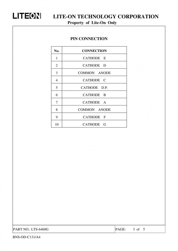 LTS-6460G datasheet page 4