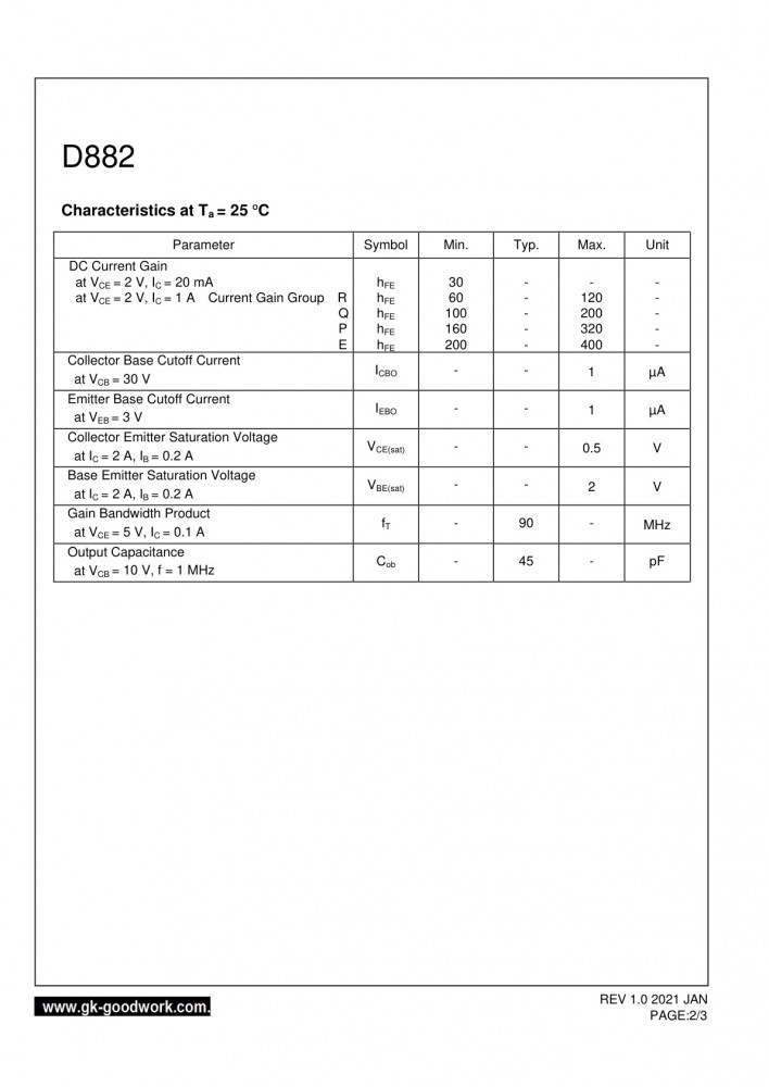 GOODWORK D882 datasheet page 2