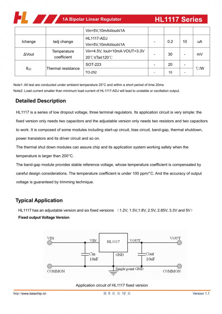HL1117 datasheet page 5