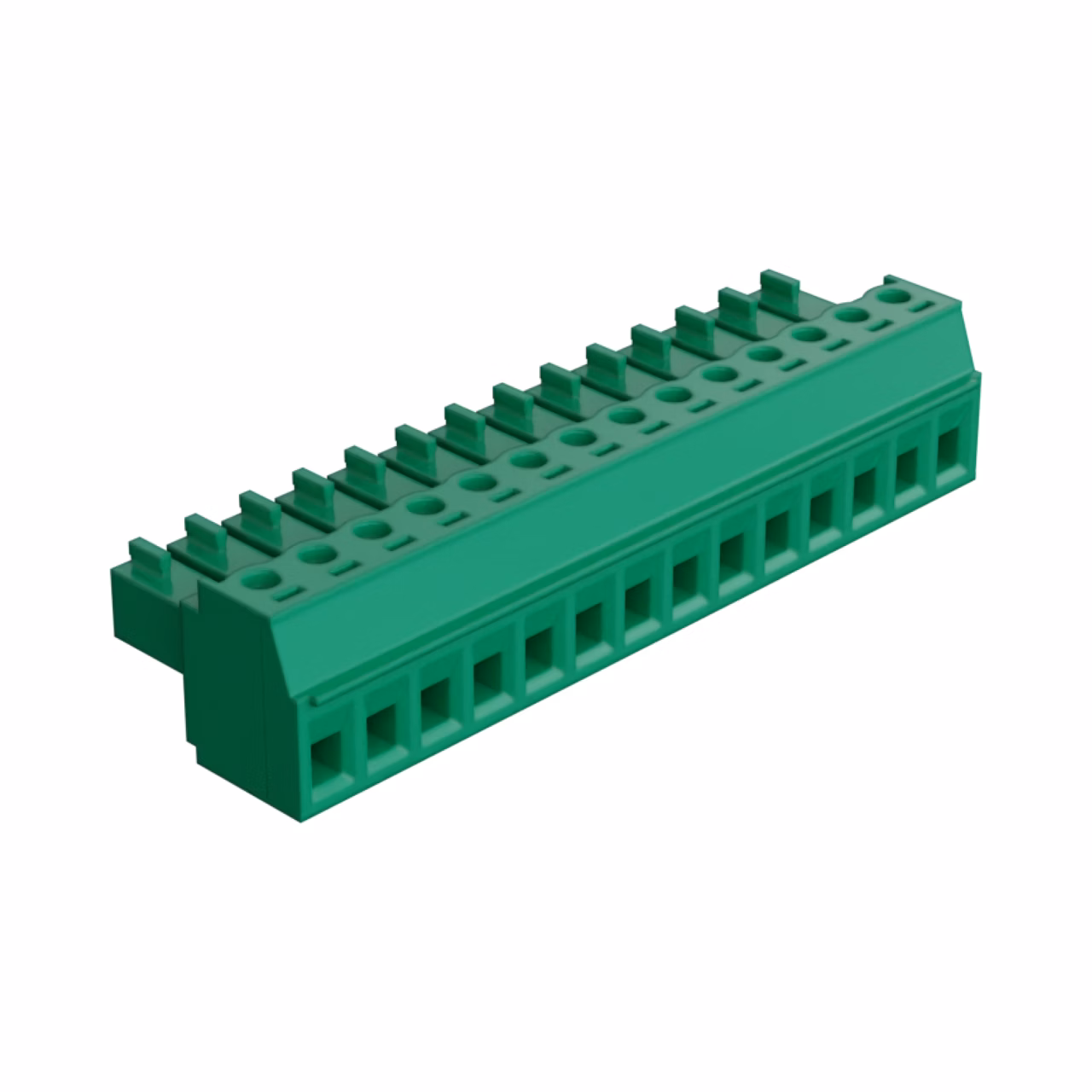 3.81mm Pitch Eurostyle Horizontal Plug, Green Housing, 14 Circuits for sale